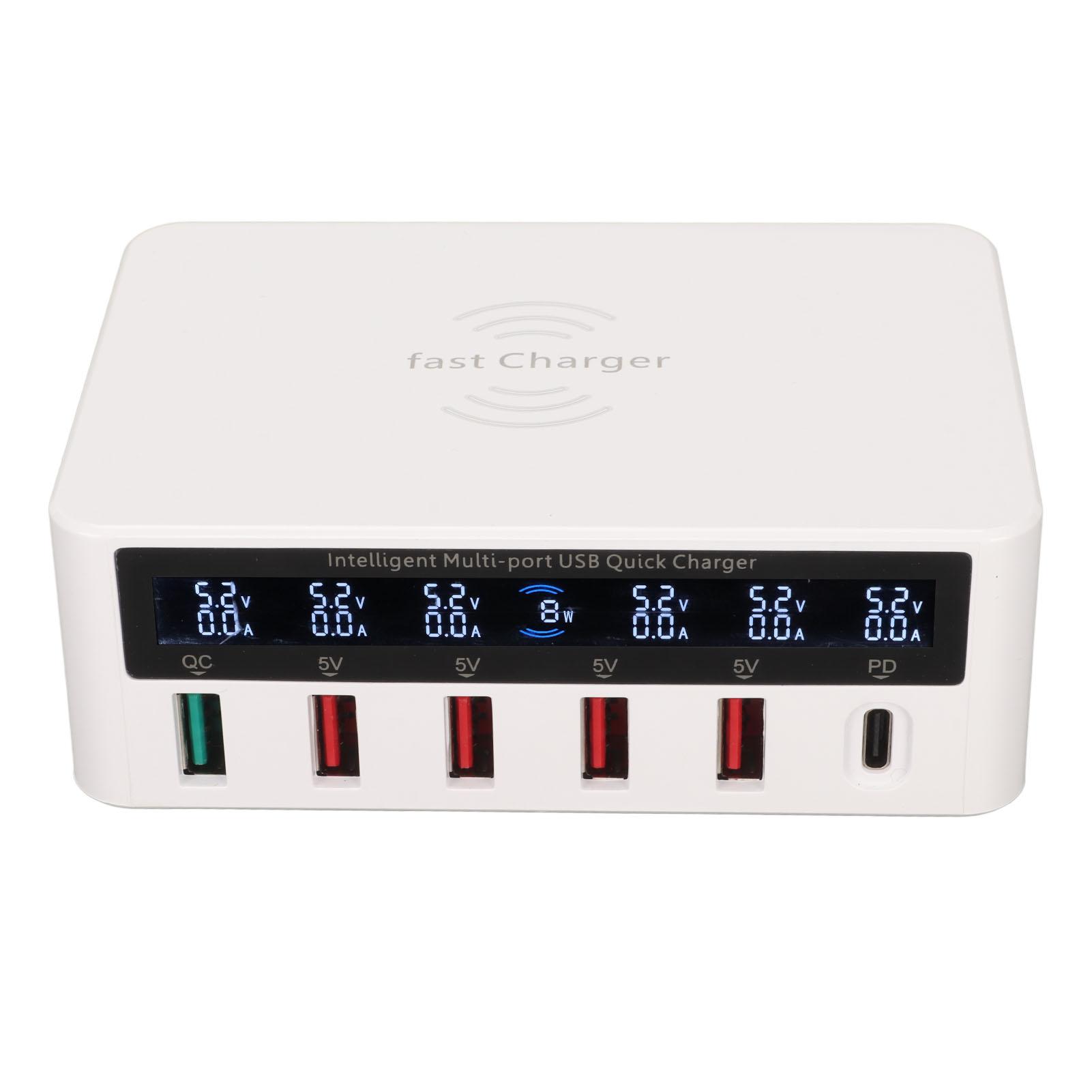 6 Port USB Charging Station 100W Wireless Smart Fast Charging Multi ...