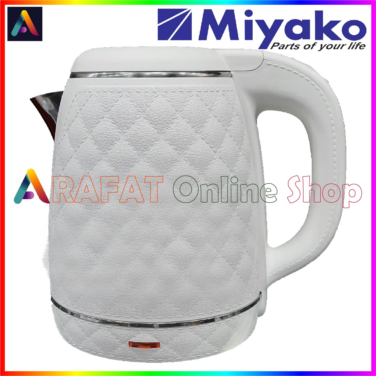 Miyako Electric Kettle Cordless Leather Design Cool Touch Body MJK-108 ...