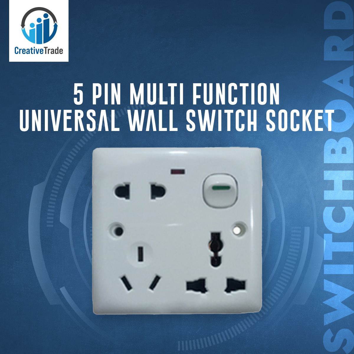 5 Pin Multi Function Universal Wall Switch Socket - Universal Socket | Daraz.com.bd