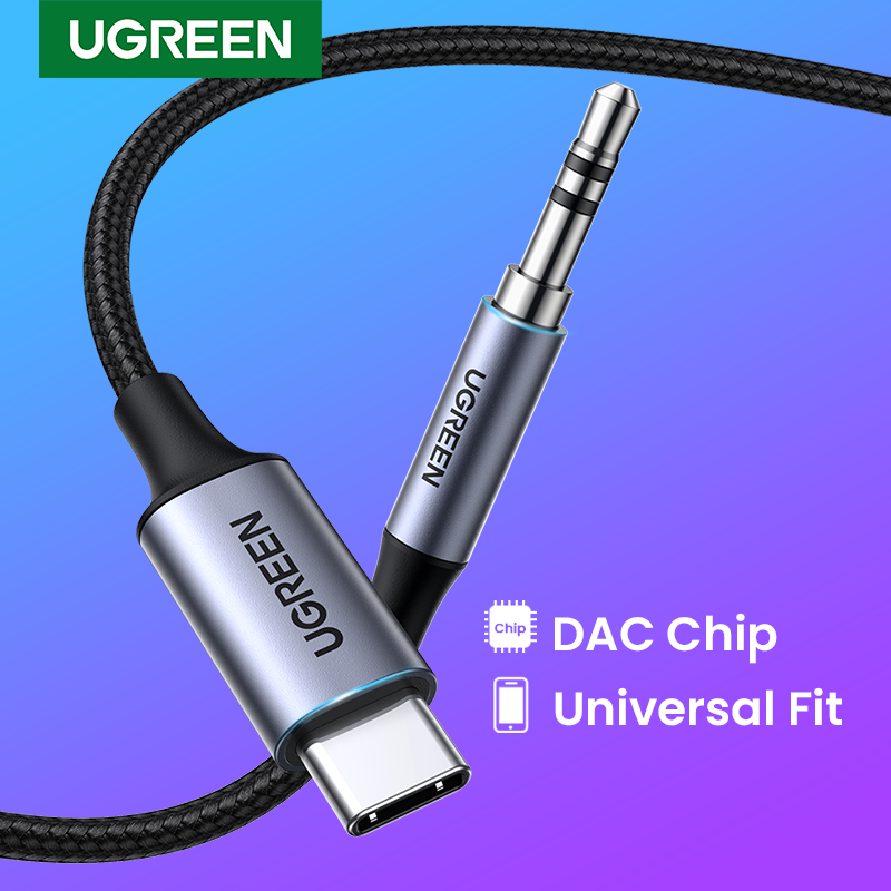 UGREEN USB C to 3.5mm Male to Male Audio Cable with DAC Chip Type C Aux ...