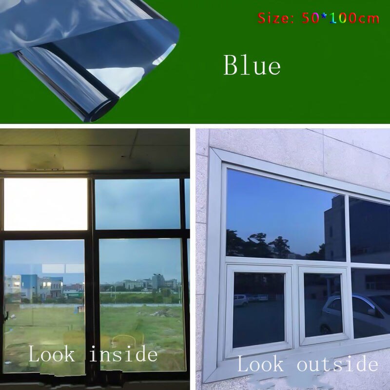 One-way Glass Self Adhesive Mirror Window Film DIY Reflective Insulated ...