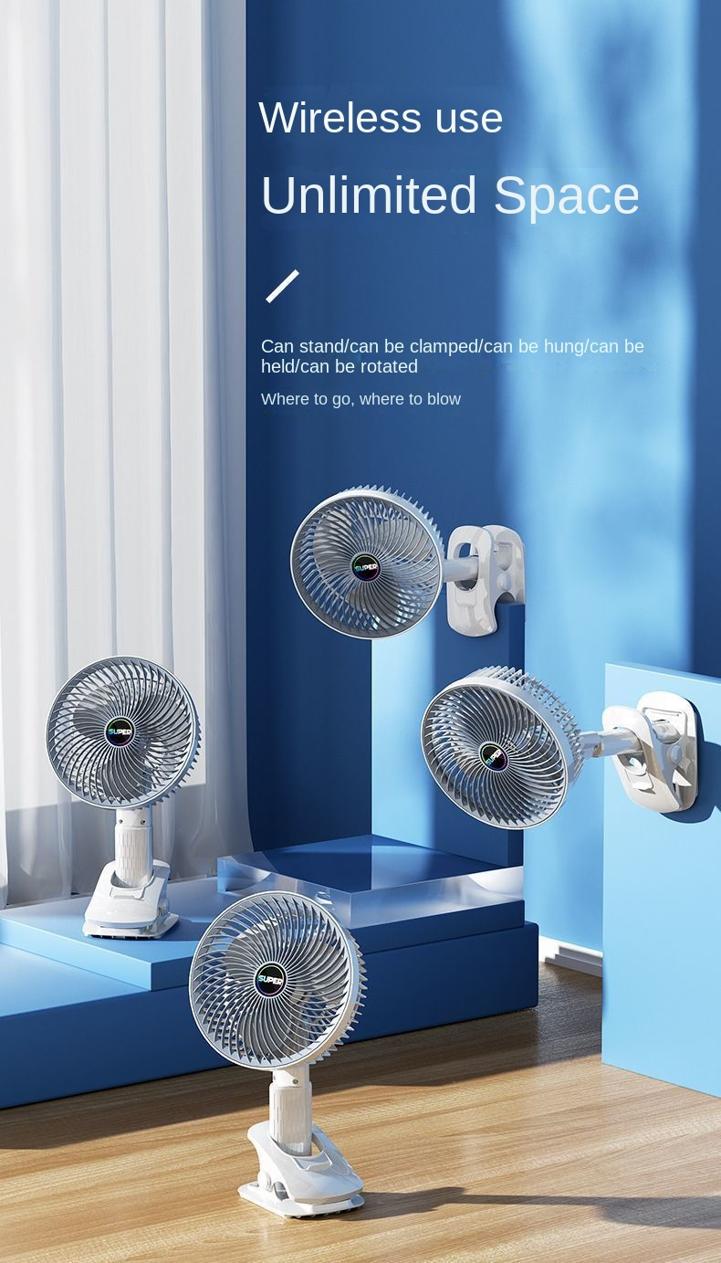 Mini Folding Fan – 9-Inch Portable USB Rechargeable Pedestal Desk ...