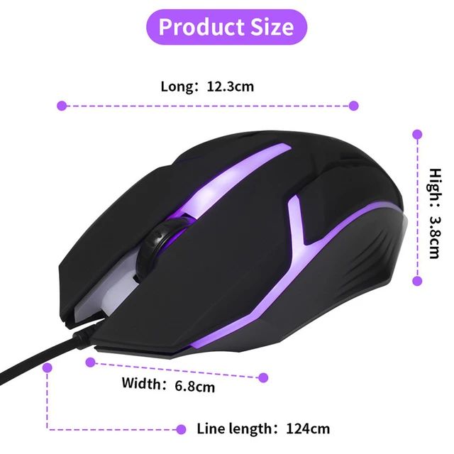 New X1 Backlight Wired Gaming Mouse RGB Light Computer Mouse Gamer Mice ...