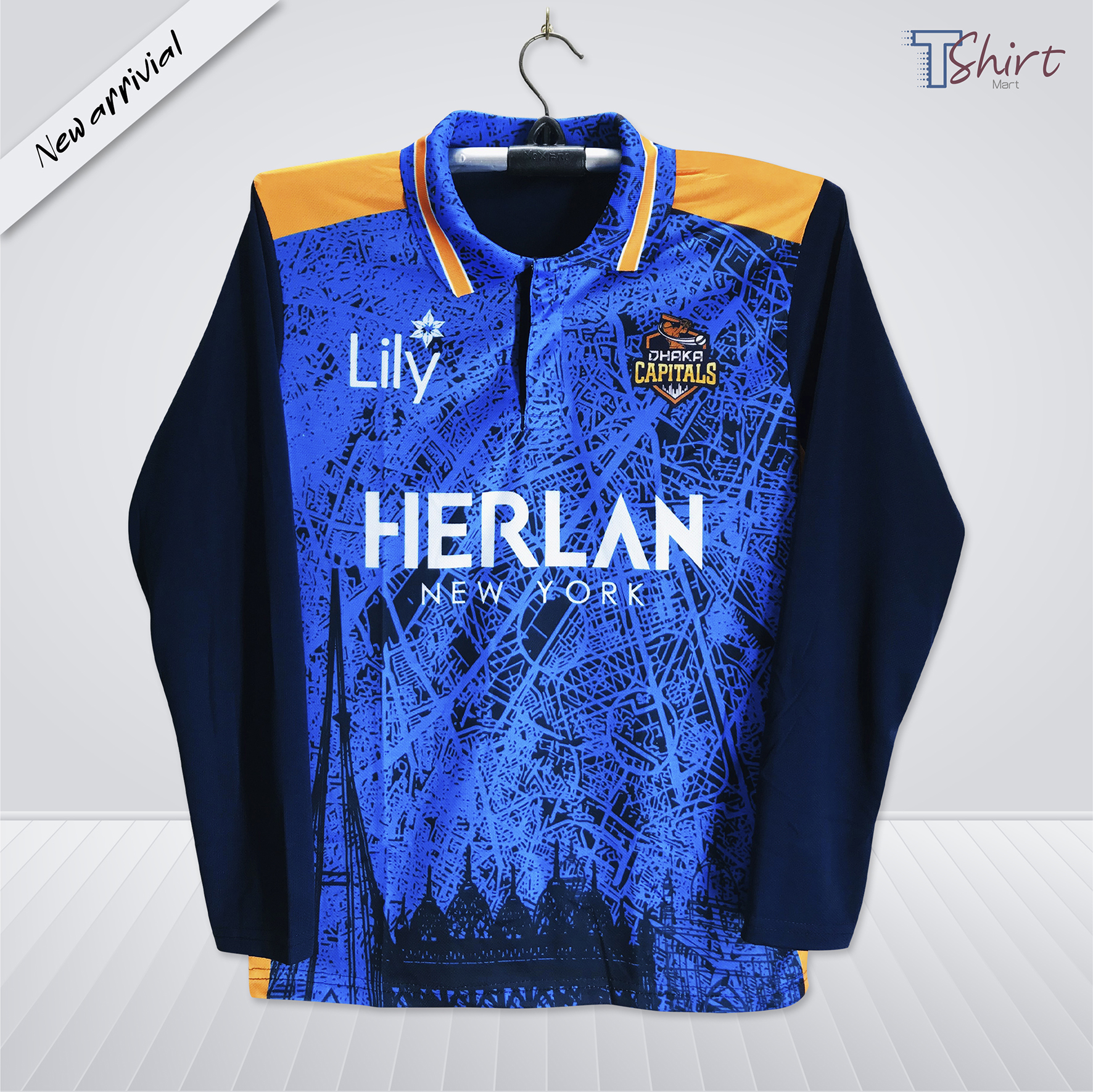 Dhaka Capaitals Full Sleeve Polo Cricket Jersey For Men - BPL Long Sleeve T Shirt - Dhaka ...