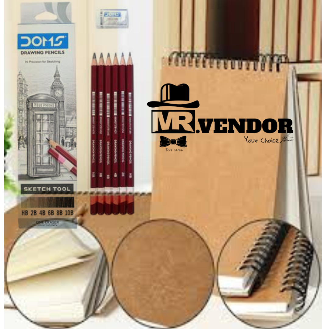 Combo set a4 sketch pad doms pencil set | Daraz.com.bd