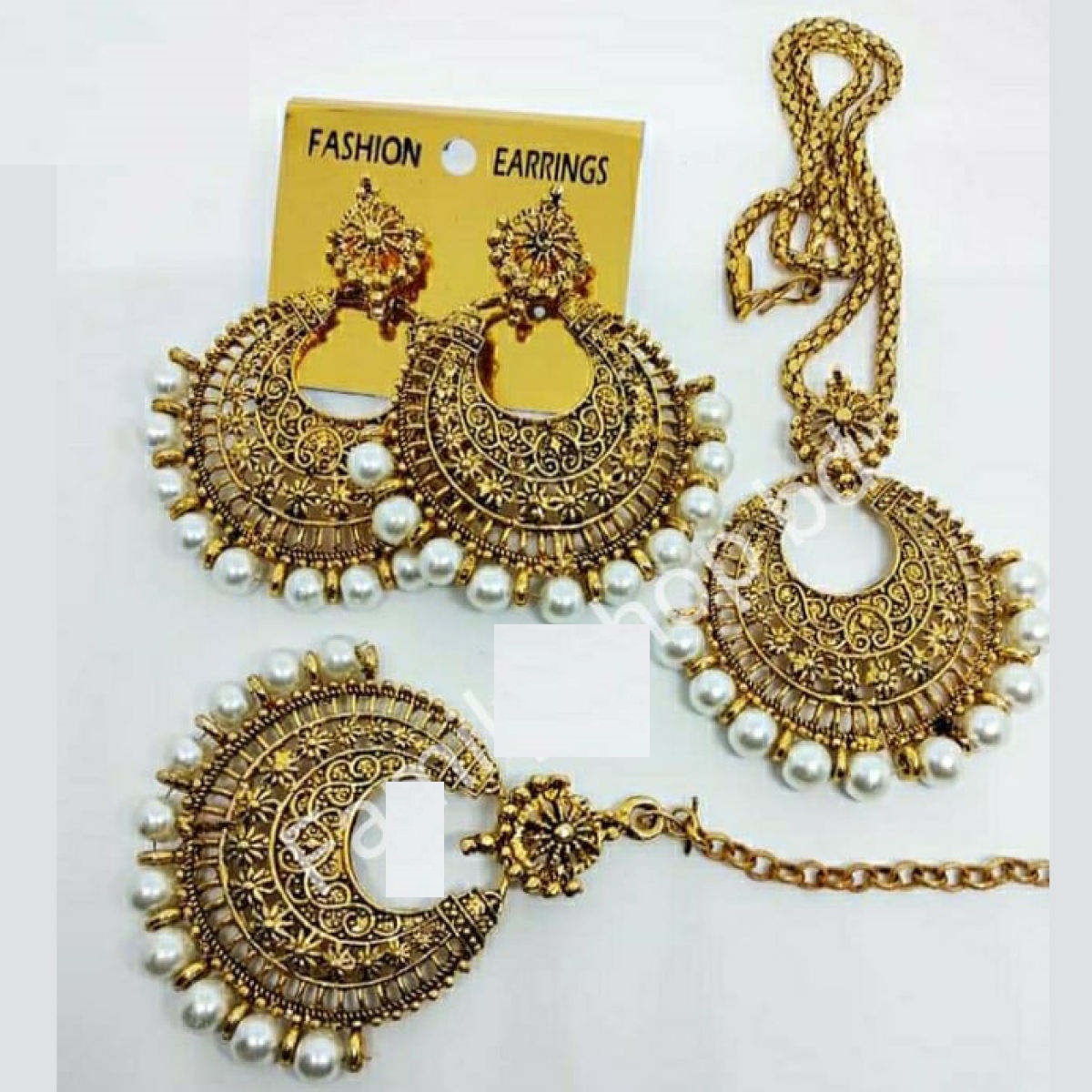 Pearl Setting Necklaces Earings & Tikli For Girls | Daraz.com.bd