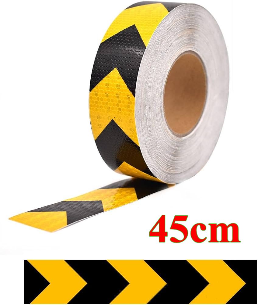 Black reflective tape Light Yellow arrow guide sign Reflective adhesive ...