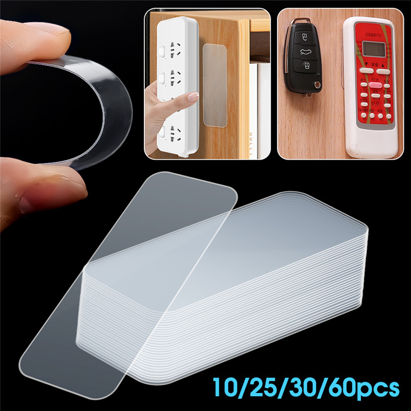 10/25/30/60 Pcs Transparent Double Sided Traceless Sticker Mounting ...