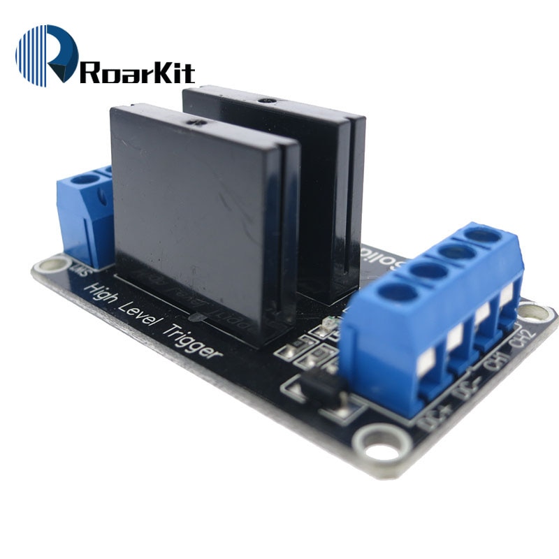 2 Channel 5V DC Relay Module Solid State High Level SSR AVR DSP for ...