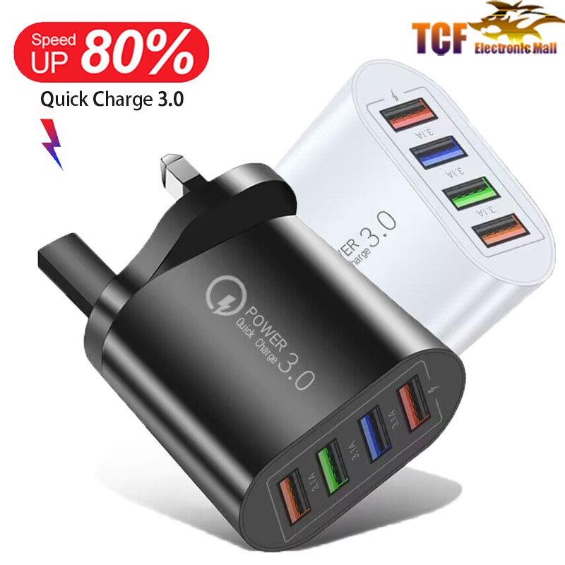 [4 Ports]Quick Charge 3.0 USB Charger 4 Port Fast Charging For travel ...