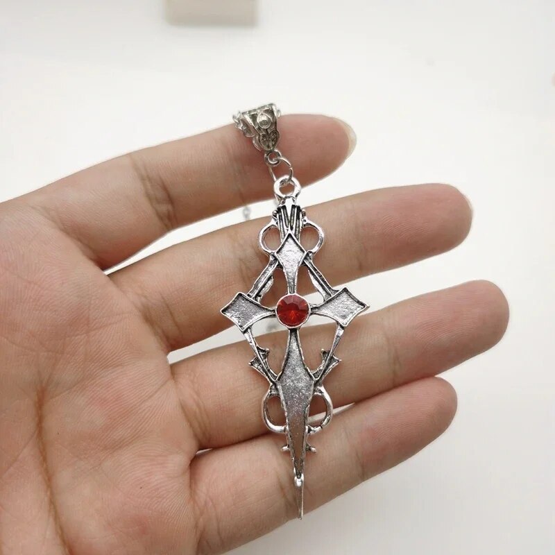 Black Pointed Cross Vampire Necklace, Gothic Jewelry, Statement ...