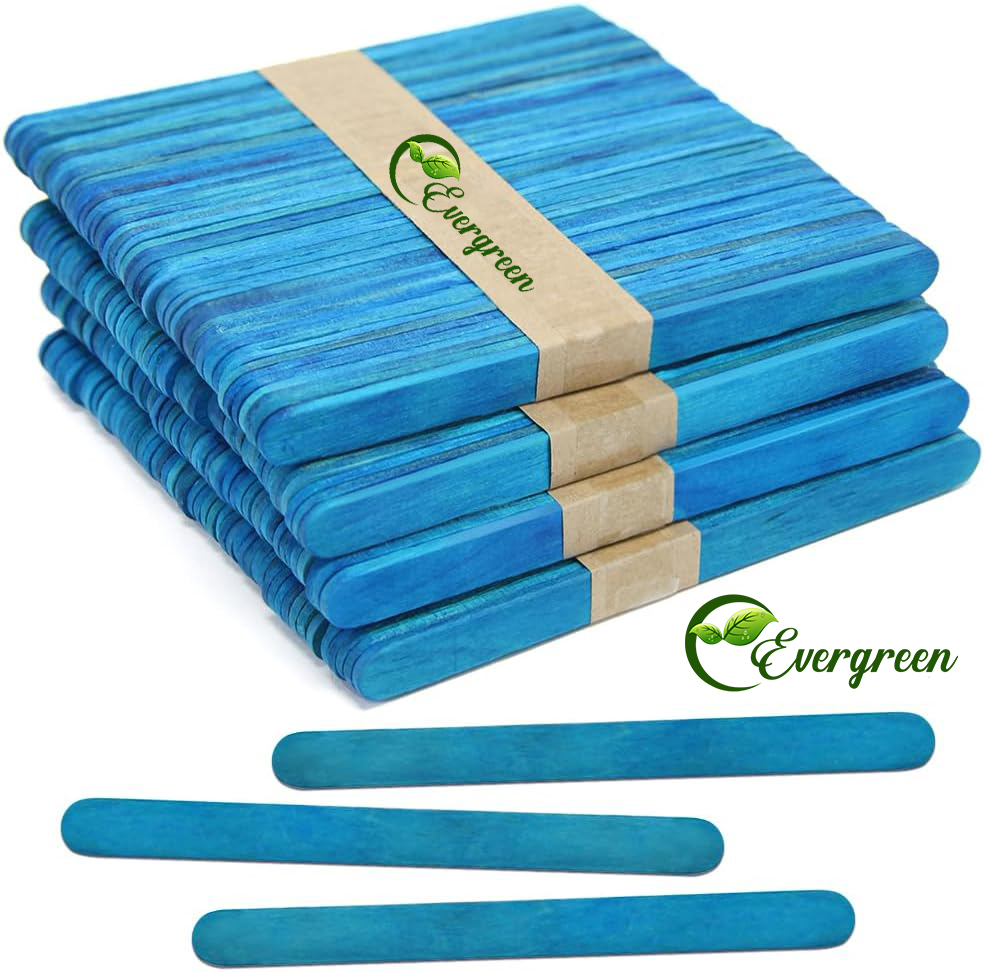 Blue Popsicle Sticks 4 Inch Wood Craft Sticks, Patriotic and Kids ...