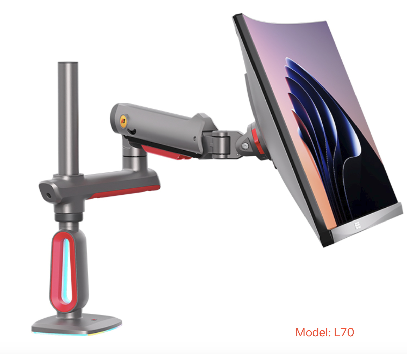 NORTH BAYOU NB L50-L60-L70 RGB Gaming Monitor Arm 32"-60" Gas Spring Computer LCD Monitor Stand ...