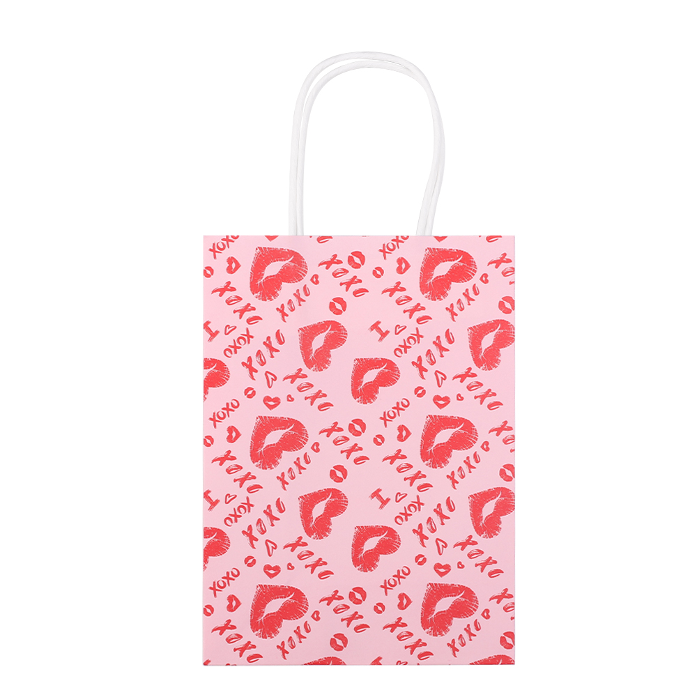1/6Pcs Love Heart Printed Tote Bag Valentine'S Day Paper Gift Bag ...
