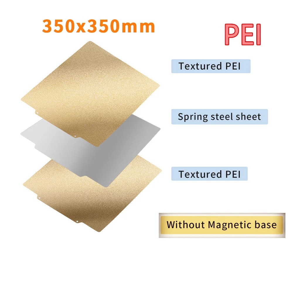 PEI Sheet 350x350mm Hot Bed Build Plate with Smooth PET / Textured PEI ...