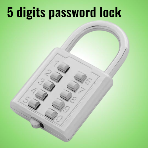 10-Digit Button Combination Padlock 5-Digit Lock Mechanism Blind Button ...