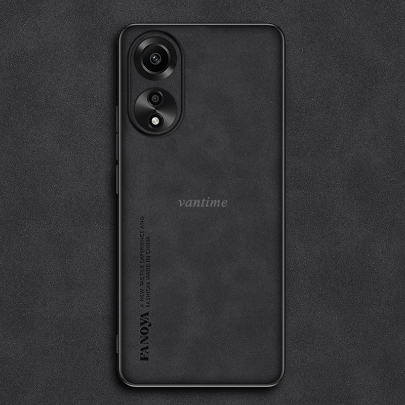 Vantime for OPPO A58 A78 4G Case Soft Pure Leather Slim Matte Back ...