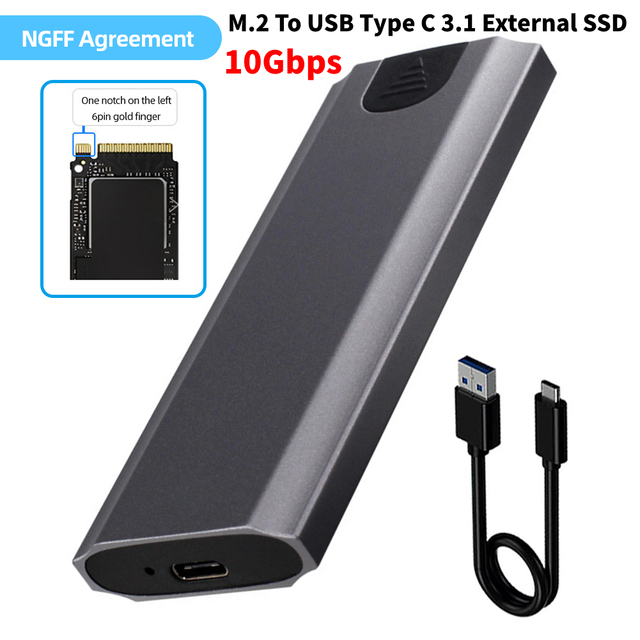 Nvme Ssd M2 Case Nvme/sata Dual Protocol M.2 To Usb Type C 3.1 10gbps ...