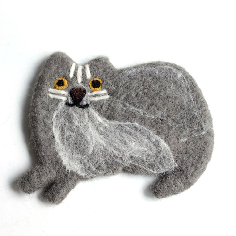 1PC Felted Wool Cat Coasters Cute Animals Handmade Coasters Ins Kitten ...