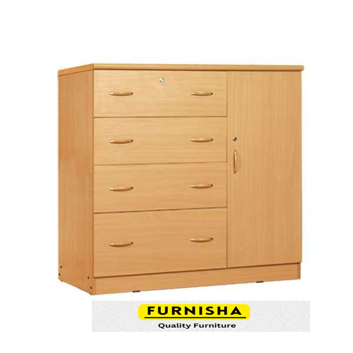 MDF Melamine Board Wardrobe4 Large Drawer And 1 Door Cabinet by ...