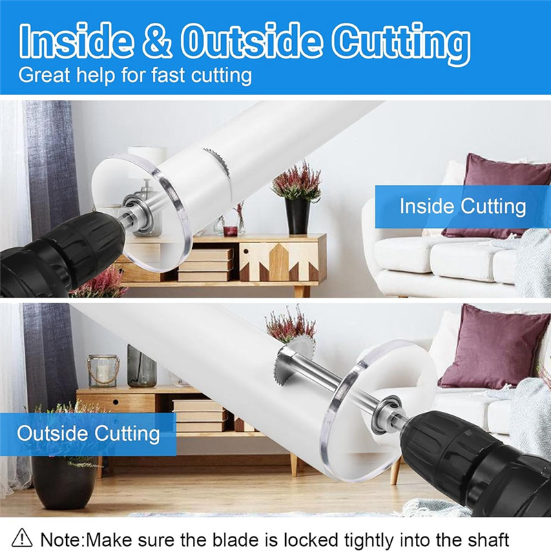 PVC Pipe Cutter Tool Set Kit with Adjustable Depth Gauge Guide, Inside ...