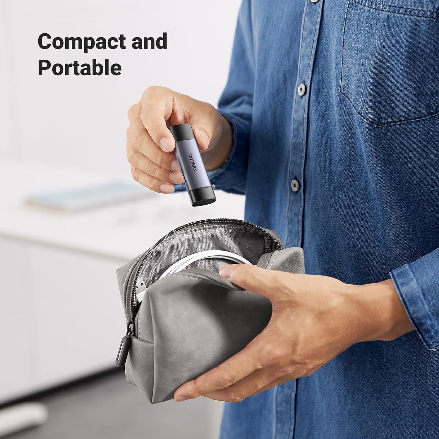 Ugreen 2-in-1 USB C OTG Card Reader Silver