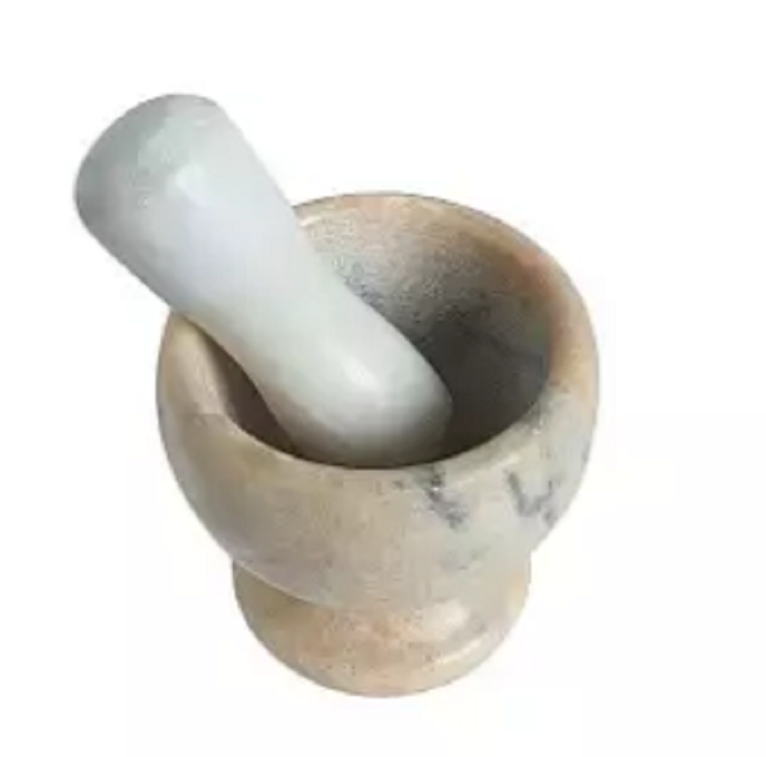 Handheld Marble Mortar and Pestle Set - Brown - Pitha Maker | Daraz.com.bd