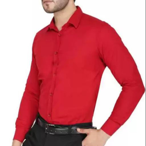 Men Slim Fit Solid Casual Red Shirt | Daraz.com.bd