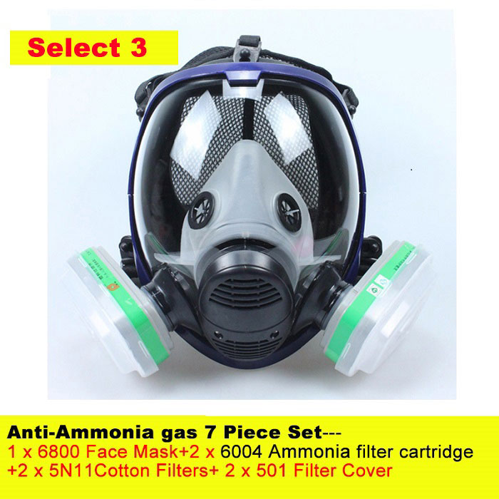 Chemical Full Gas Mask 6800 7 in 1 gas mask Dust Respirator Paint ...
