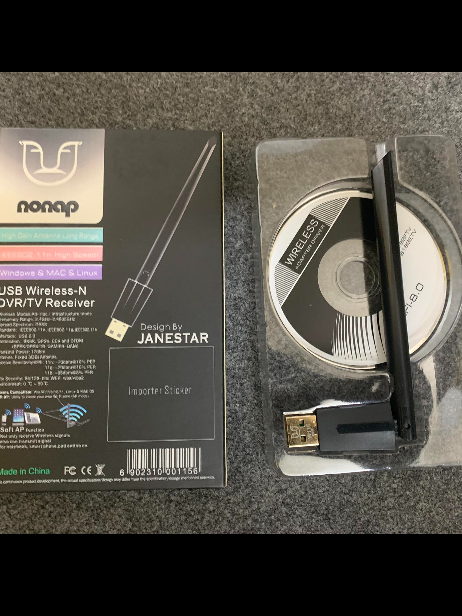 Aufa W115 USB Wifi Antenna Receiver Adopter Range Boaster For Laptop ...