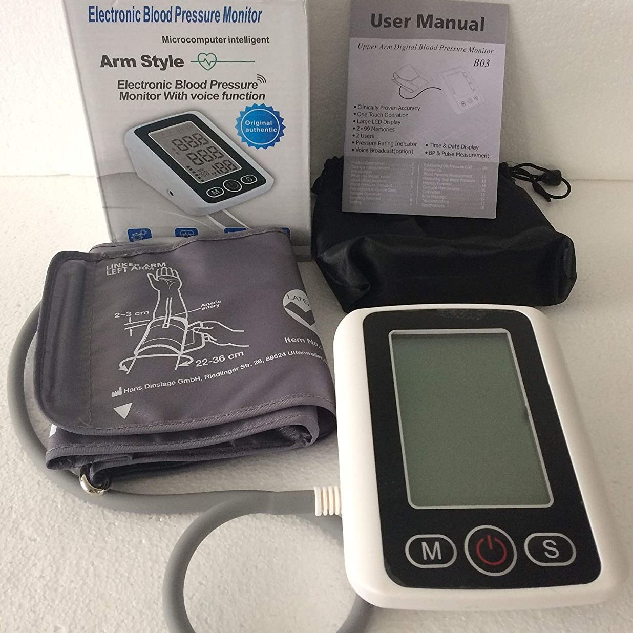 Electronic Blood Pressure Monitor Automatic Arm BP Machine & Pulse Rate ...