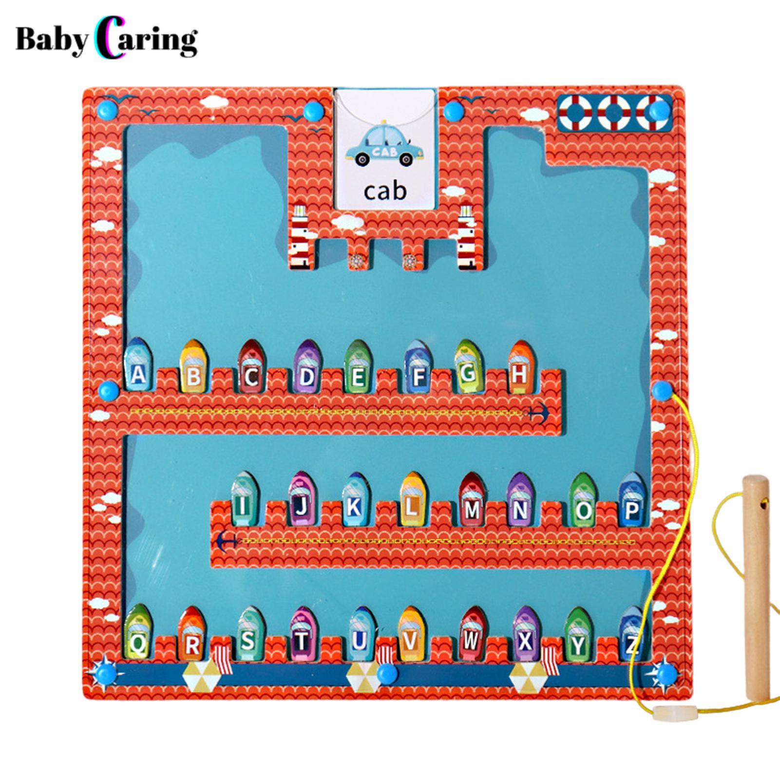Magnetic Alphabet Maze Board Wooden Alphabet Maze Board Game for ...