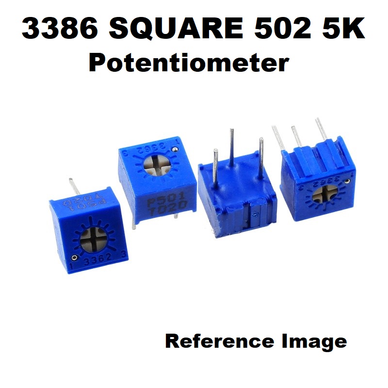 2Pcs- 3386 SQUARE 502 5K Potentiometer 3 Pin Leads 5K Resistor 5K ...