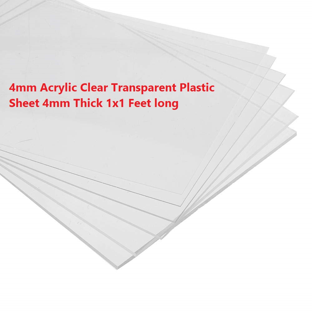 4x300x300mm Acrylic Sheet Clear Plastic Sheet Transparent 4mm Thick 1×1 ...