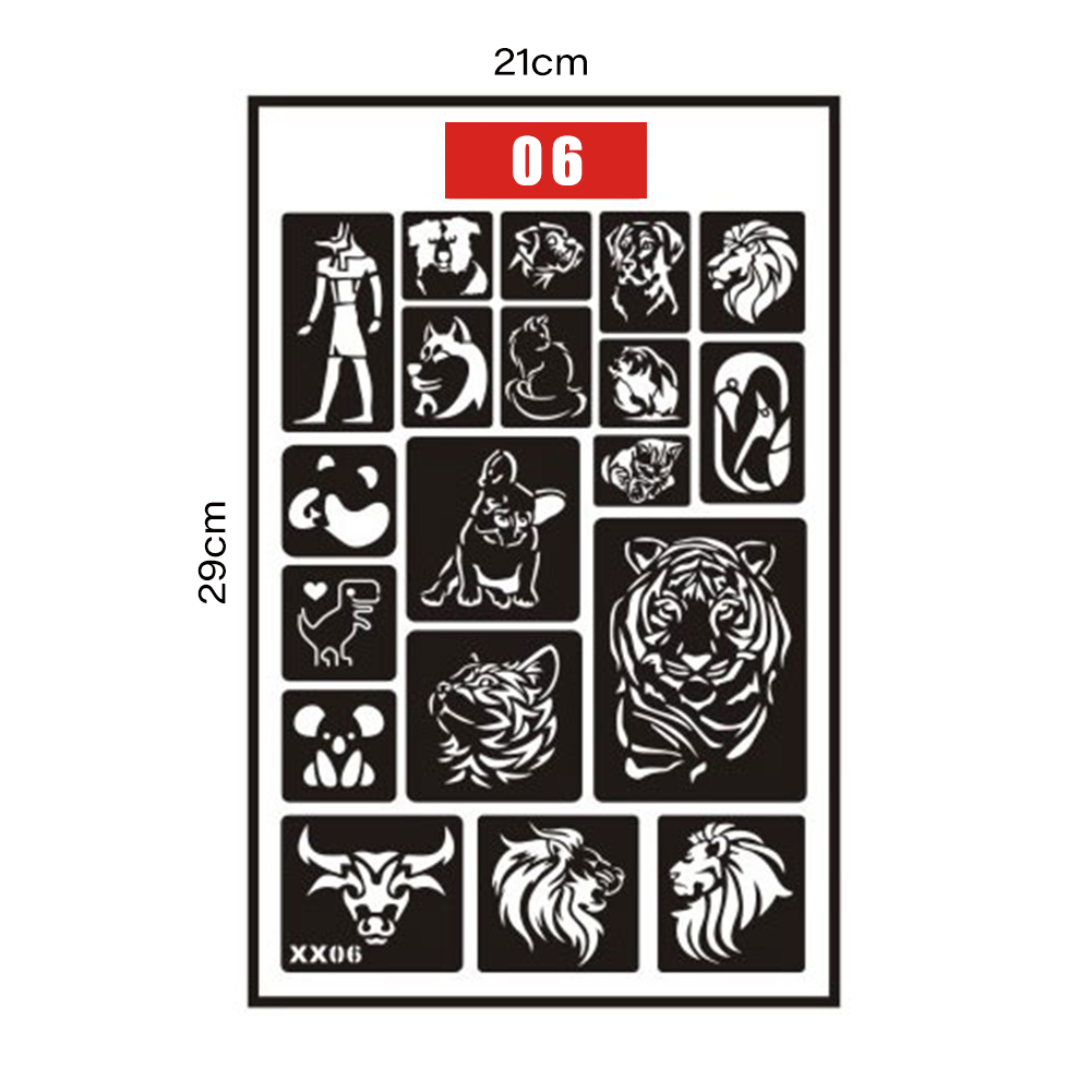 JM Simple Small Pattern Tattoo Inkjet Hollow Template Self-adhesive ...