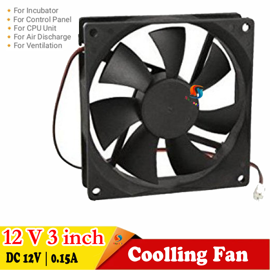 DC 12V Cooling Fan Ventilator Fan Low Noise Axial Fans 3 inch Use For ...