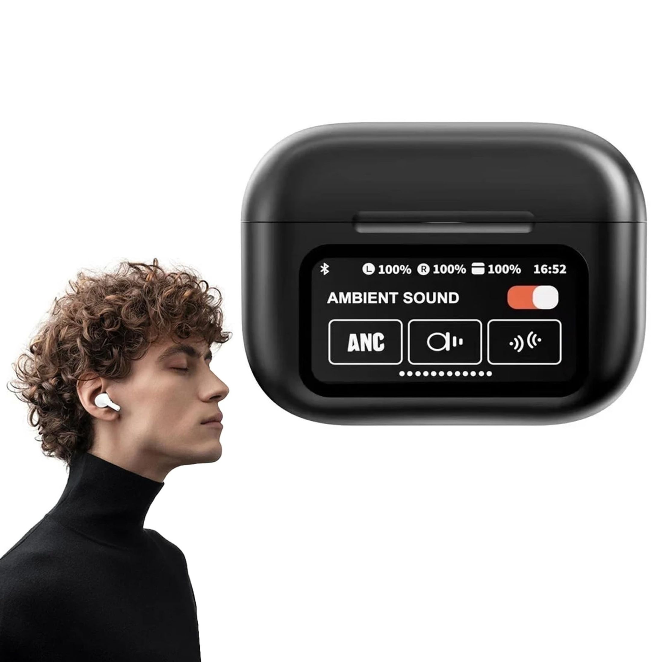 Airpods A9 Pro Touch Screen Display Wireless Airpods_ Bluetooth 5.4 ...