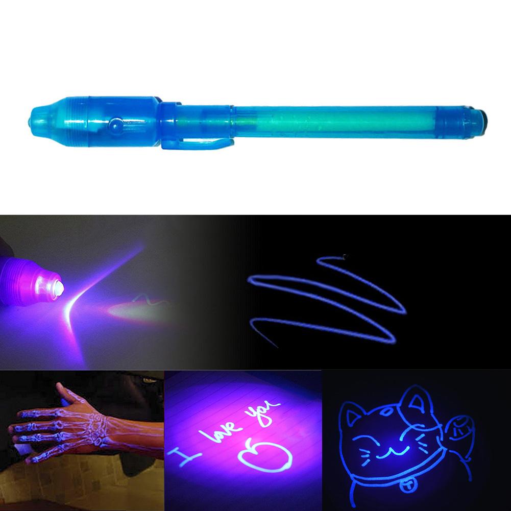1/4/7pcs Creative Magic UV Light Pen Invisible Ink Pen Glow in the dark ...