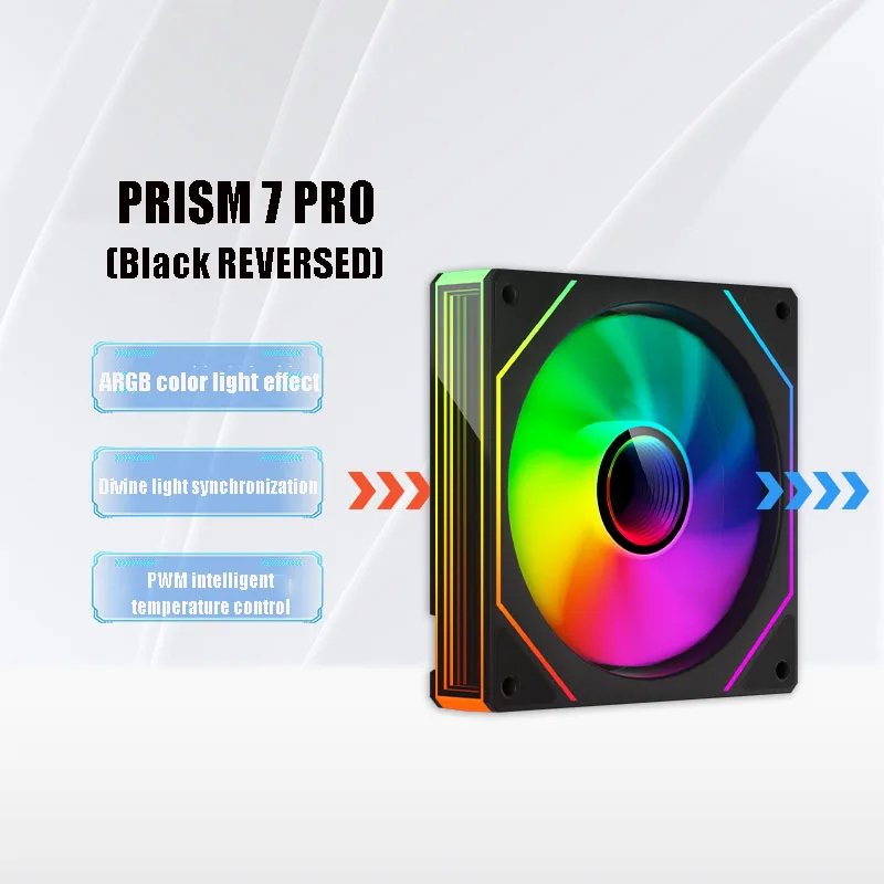 PRISM 7 PRO Computer Chassis Fan 12cm ARGB 4 Pin PWM Quiet Cooling Fan ...