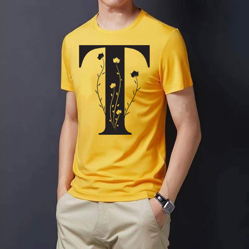 Alphabet Letter "T" T-Shirt For Men's | Daraz.com.bd