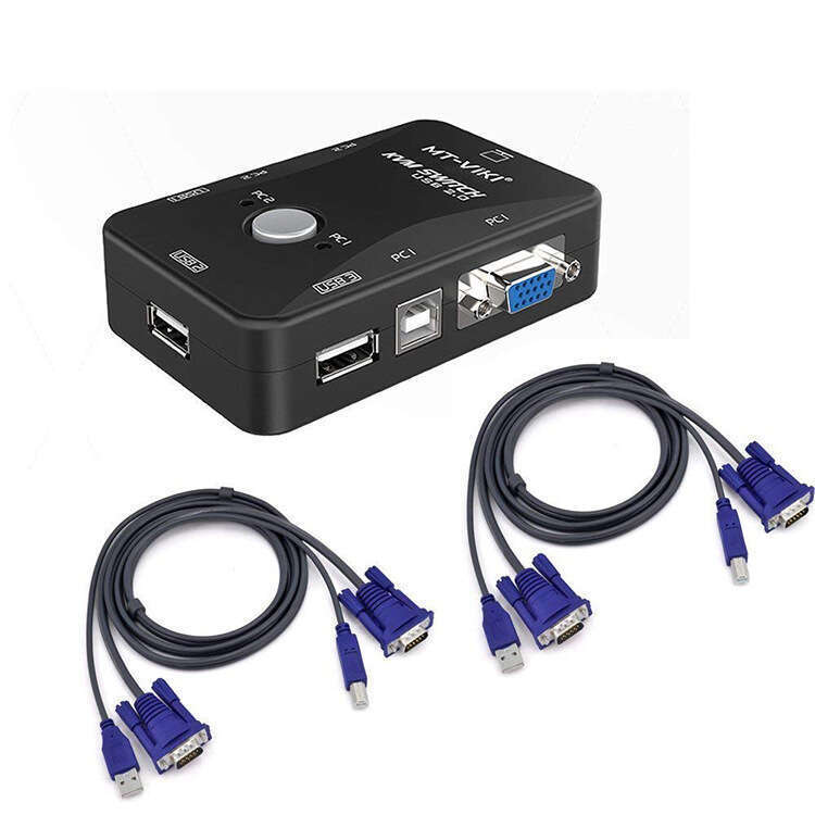 KVM 2 Port USB HD Computer Keyboard Mouse Host Sharer 2 in 1 VGA Switch ...