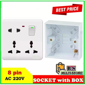 8 Pin Socket No Box (220V/240V 16A ) Multi Function Universal Wall ...