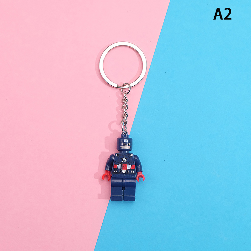 Anime Building Blocks Model Keychain Little Doll Cartoon Cute Keyring ...