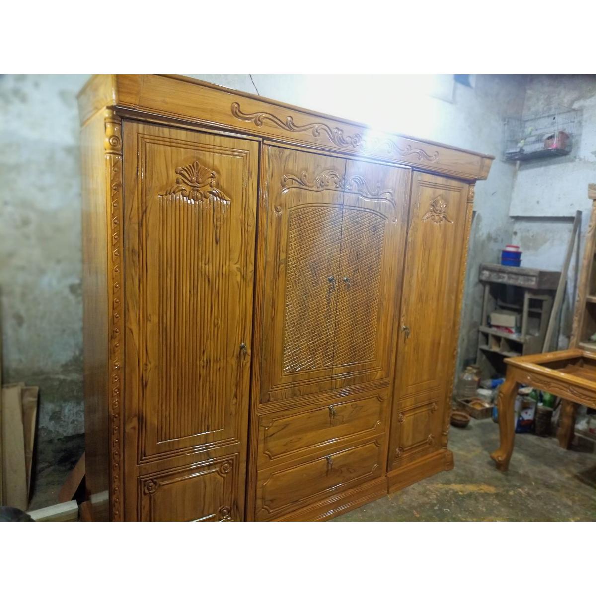 Chittagong Segun wood interior with Chittagong gamari wood cell partition plywood back Almirah Daraz .bd