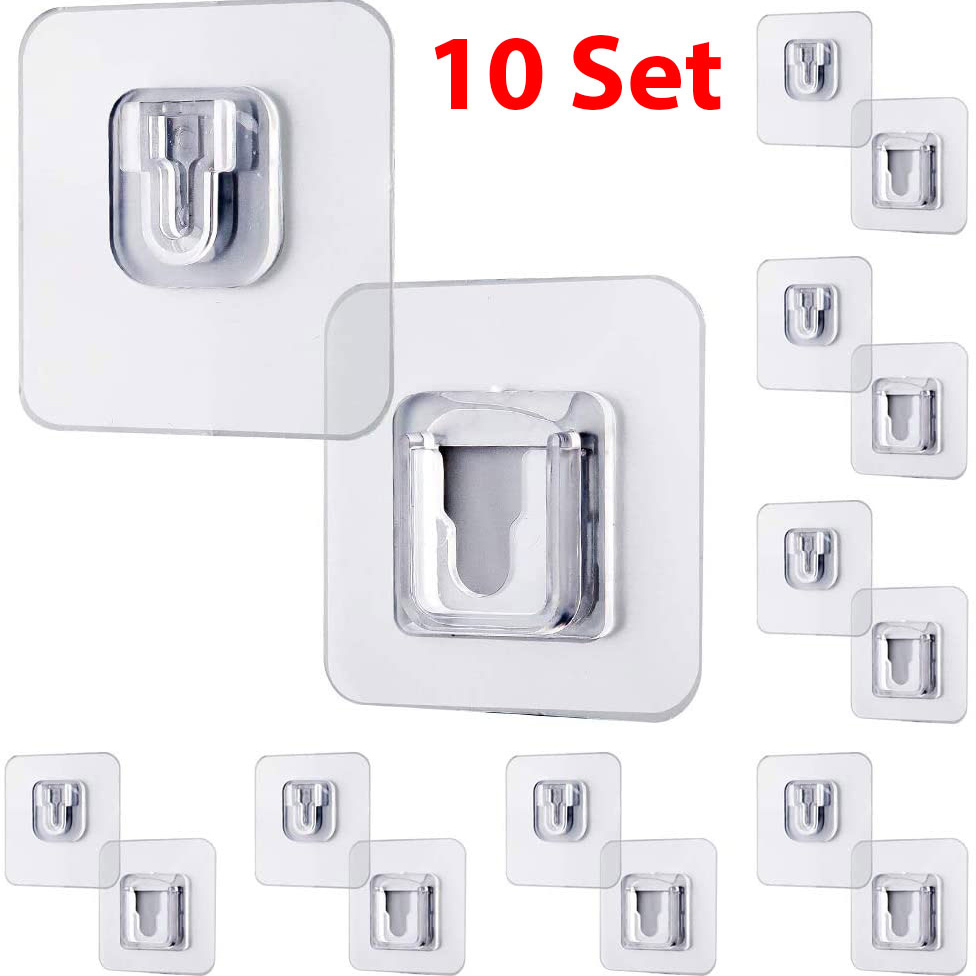 10Pair Double Sided Wall Adhesive Hook Socket Holder | Daraz.com.bd