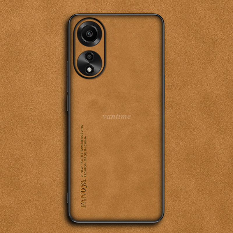 Vantime for OPPO A58 A78 4G Case Soft Pure Leather Slim Matte Back ...