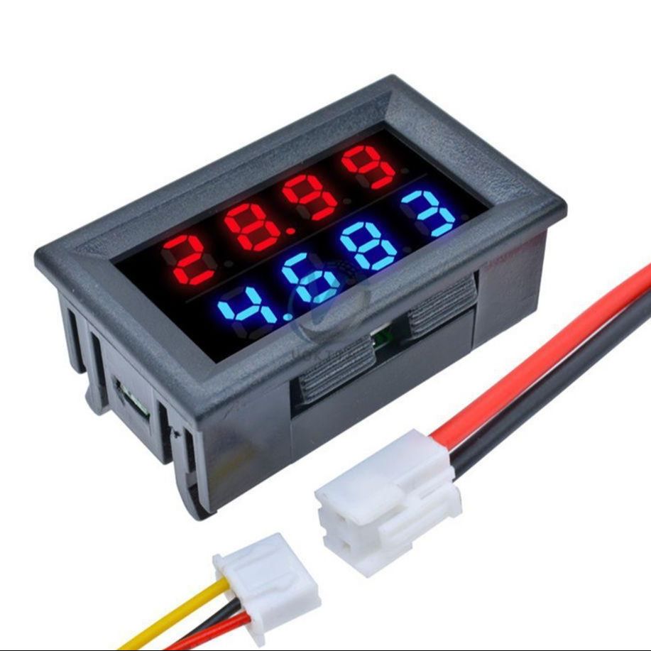 DSN-VC288 VC288 DC 100V 10A Voltmeter & Ammeter Blue & Red LED Amp Dual ...