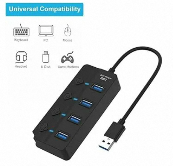 Type A 4 Ports 3.0 Usb Hub Turn On/Off Per Port 5 Gbps Led Indication ...