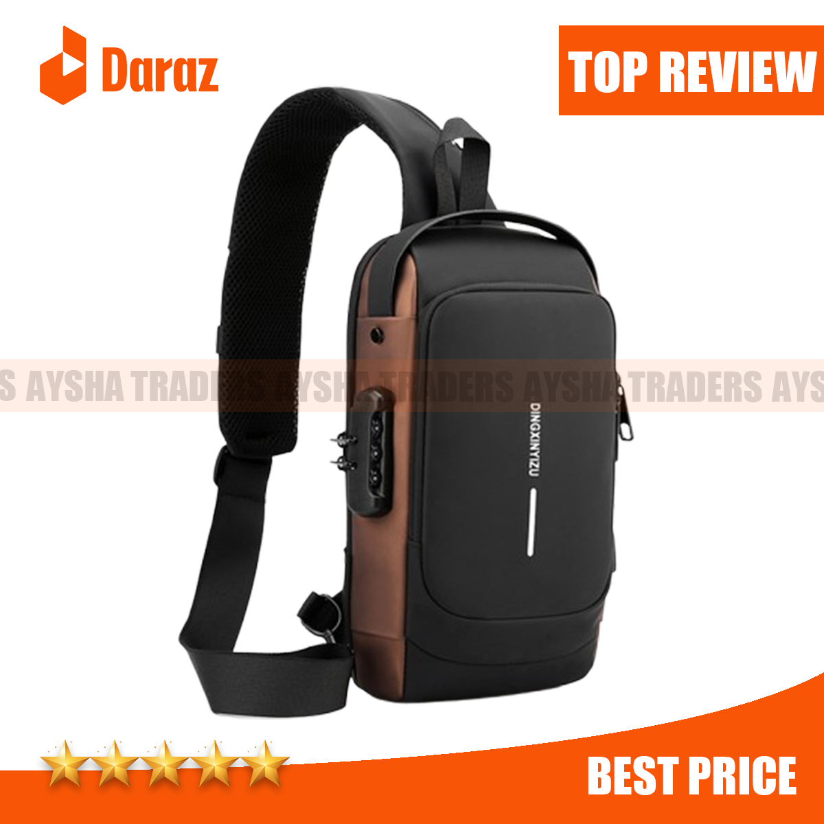 Multipurpose Patent Leather Chest Bag Biker Bag - Waterproof Men's ...