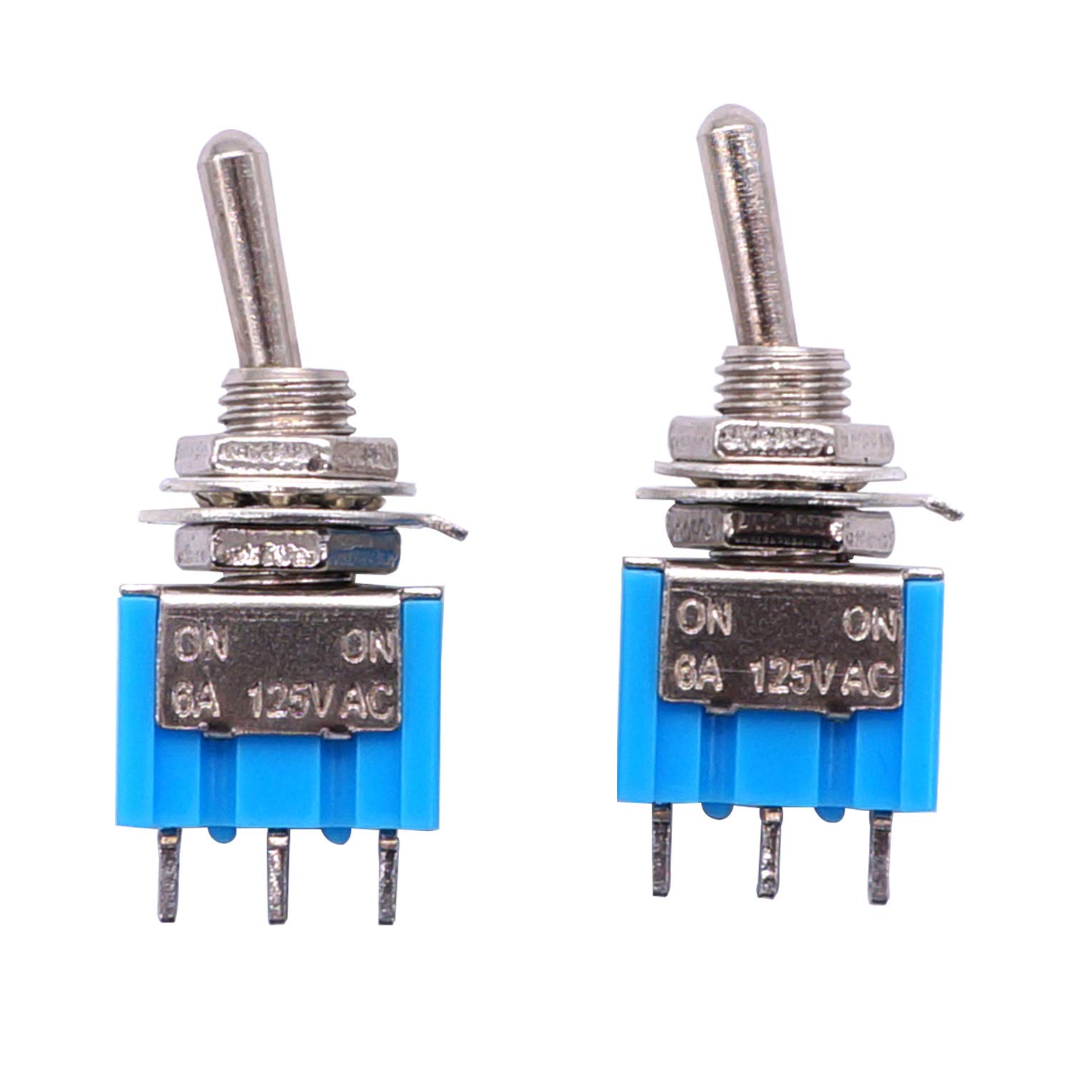 10mm Long HEAD 3Pin Self-Lock TOGGLE Switch MTS202 AC 125V 6A 3 Pin 3 ...